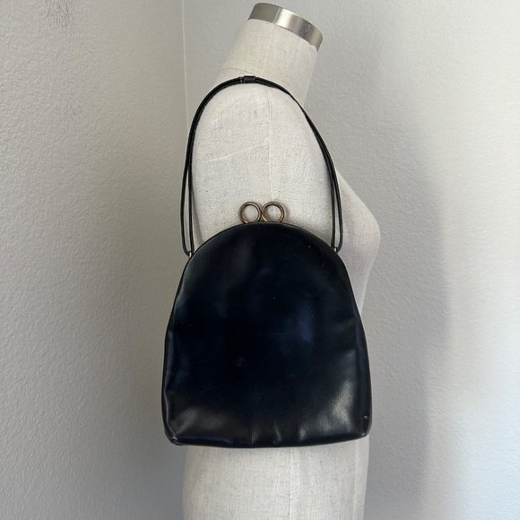 Koret | Bags | Koret Arched Leather Vintage Handbag Black Color | Poshmark